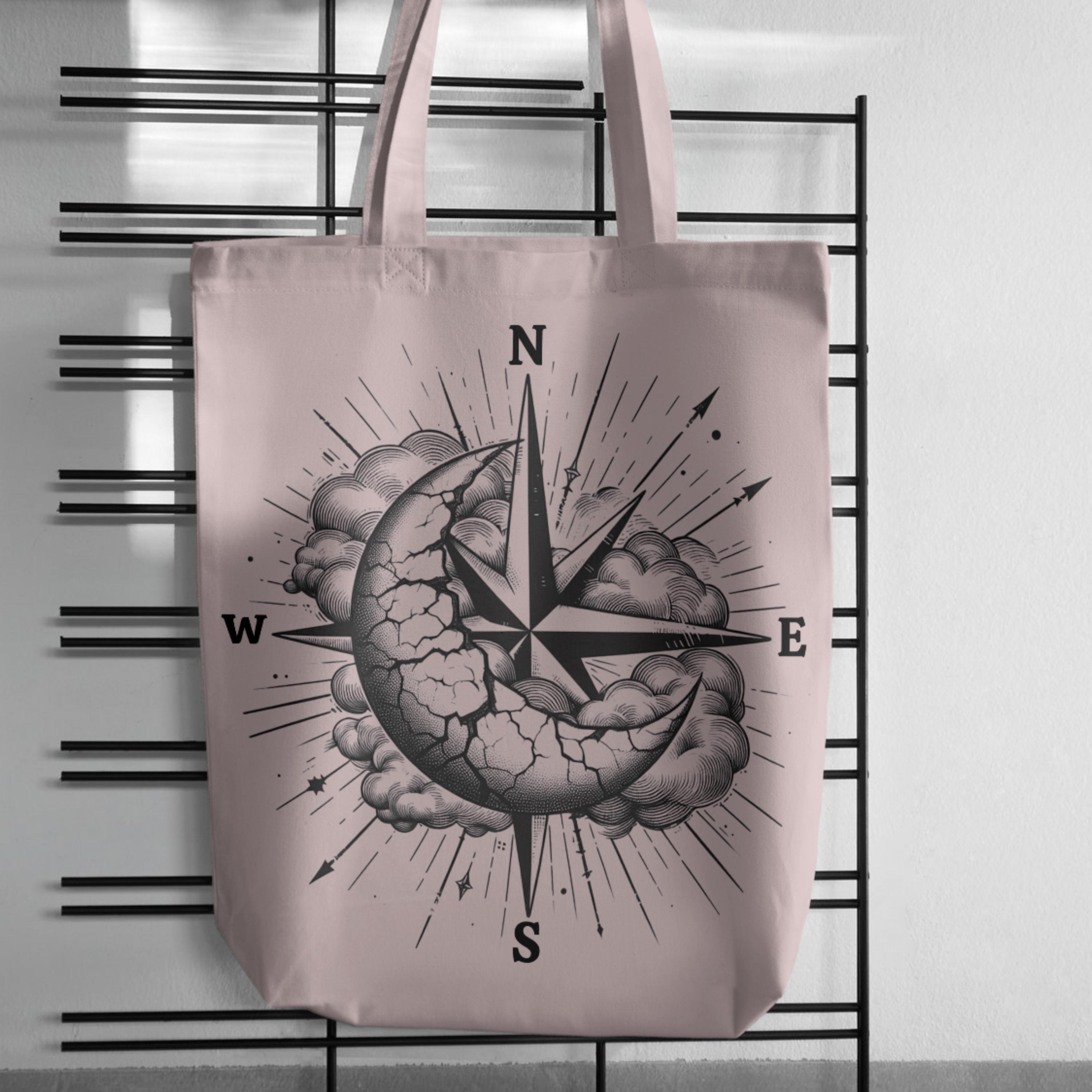 Cracked Moon Compass SVG Clipart - Celestial Moon PNG - Boho Star ...