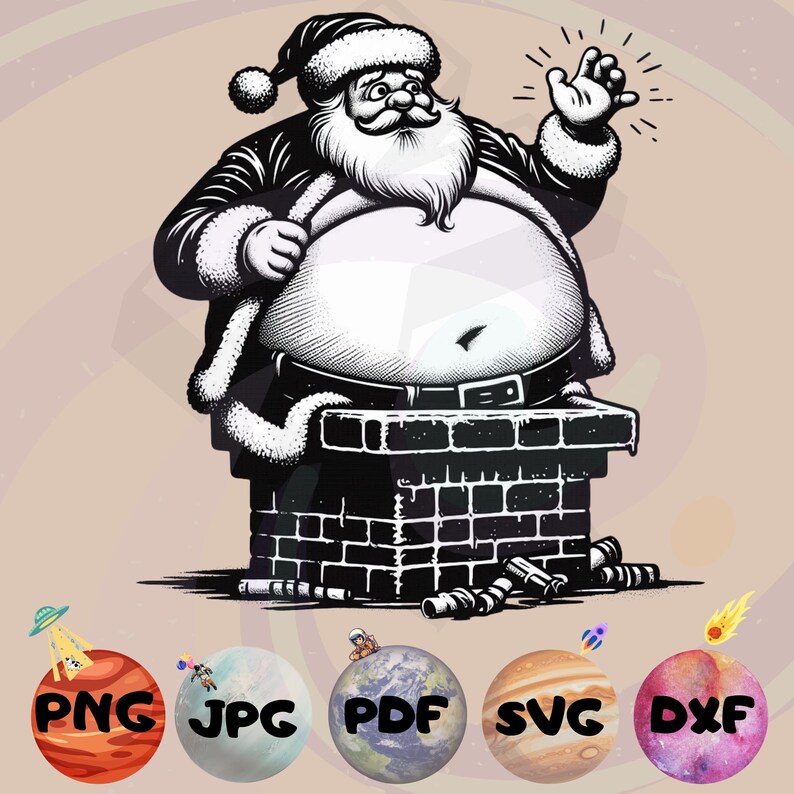 Santa Svg, Funny Santa Dxf, Fat Santa Pdf, Treadmill Dxf, Delicious ...