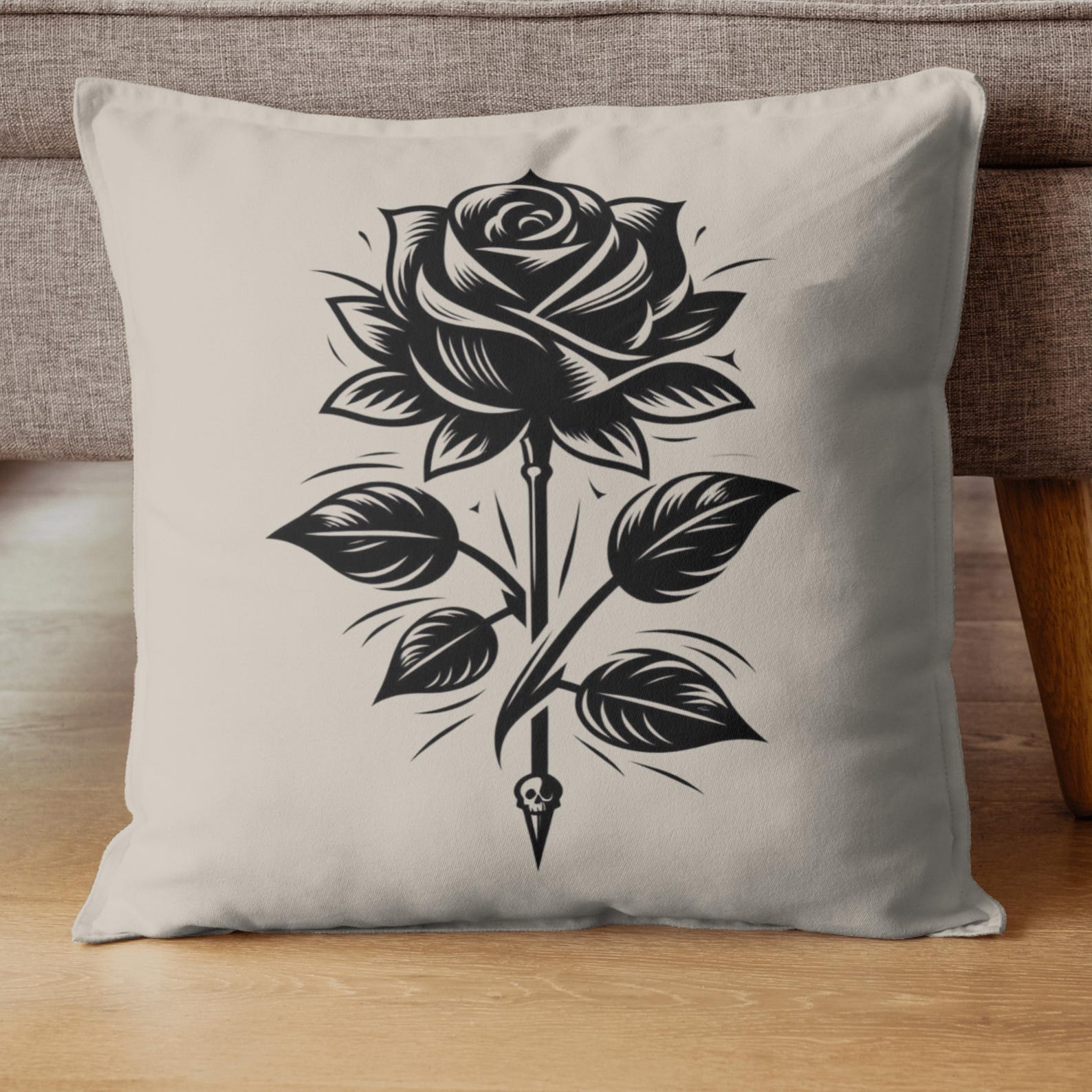Skull Rose SVG - Gothic Rose Skull Cut File - Floral Skeleton Flower ...