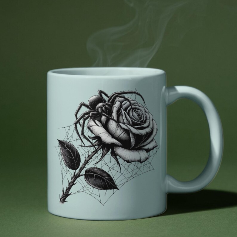 Gothic Spider and Rose SVG - Floral Web Design - Dark Aesthetic PNG ...