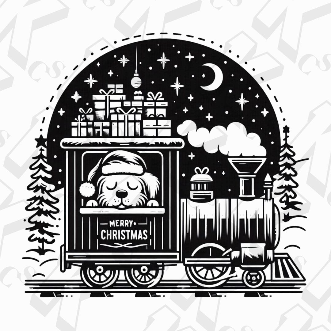 Christmas Train Svg, Train Png, Cute Dog Art Svg, Christmas Tree Pdf ...