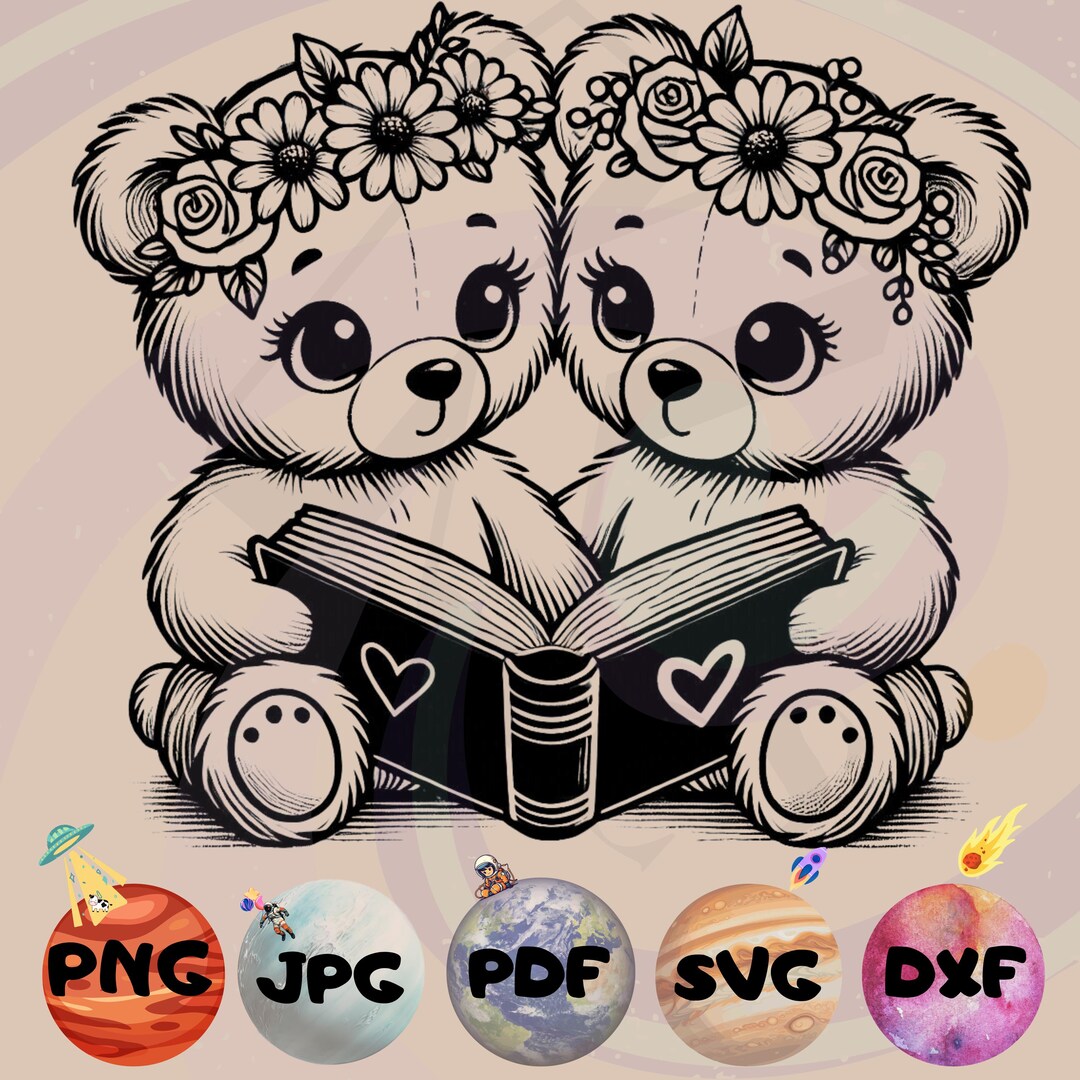 Love Teddy Bear Svg - Valentine's Day Teddy Bear Svg - Flower Crowns ...
