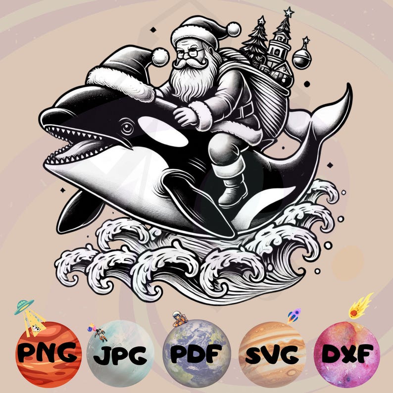 Orka Svg, Santa Png, Santa Face Pdf, Santa's Gift, Christmas Killer ...