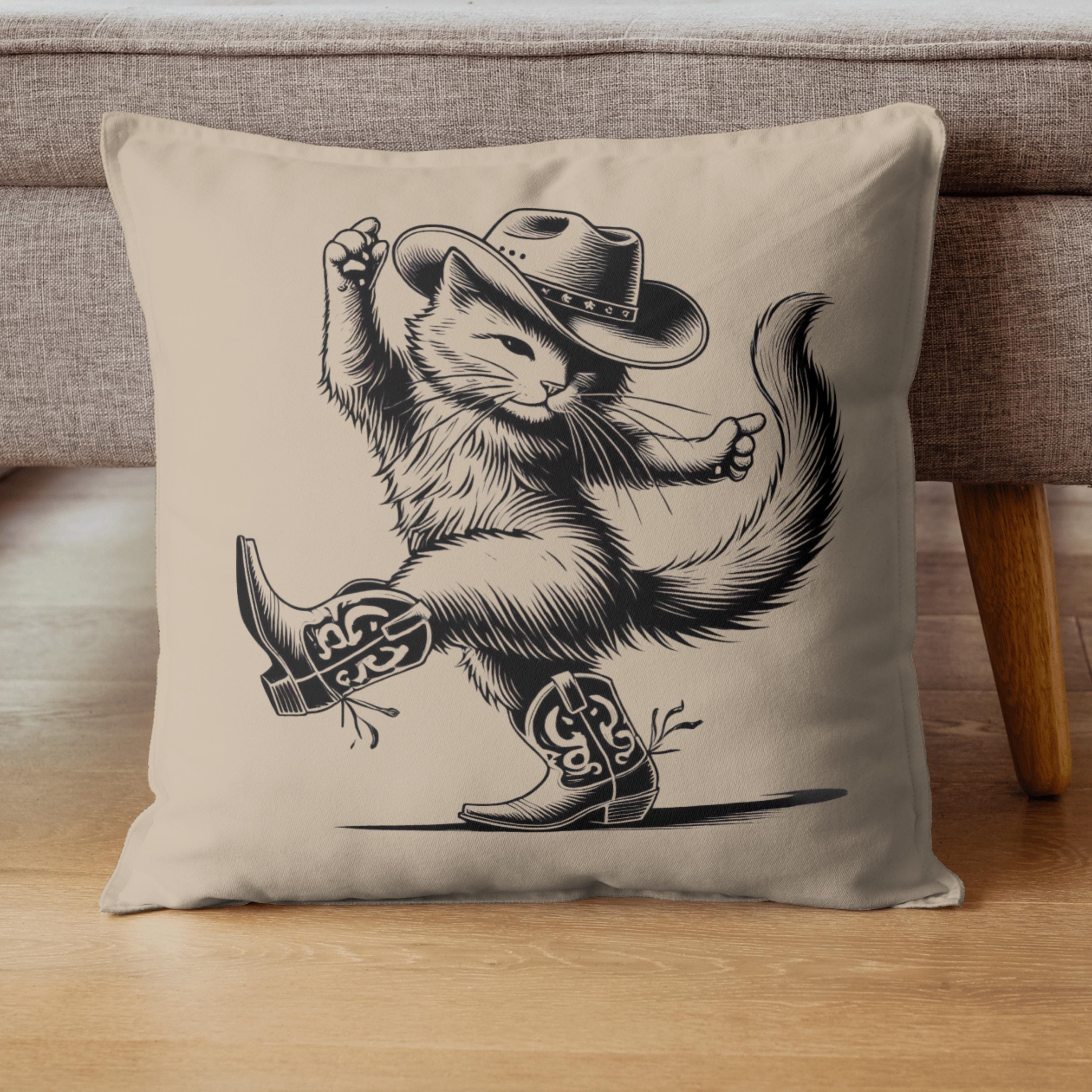 Cowboy Cat Svg - Vintage Western Clipart - Funny Dancing Cat Png - Wild ...