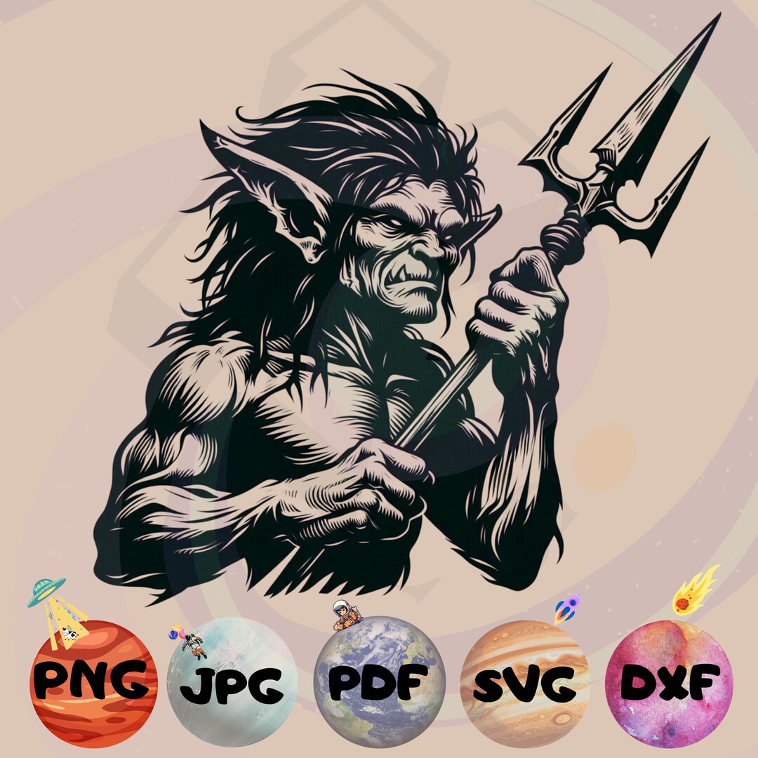 Scary Goblin Svg Goblin Svg Goblin With Spear Svg Goblin Digital Art ...