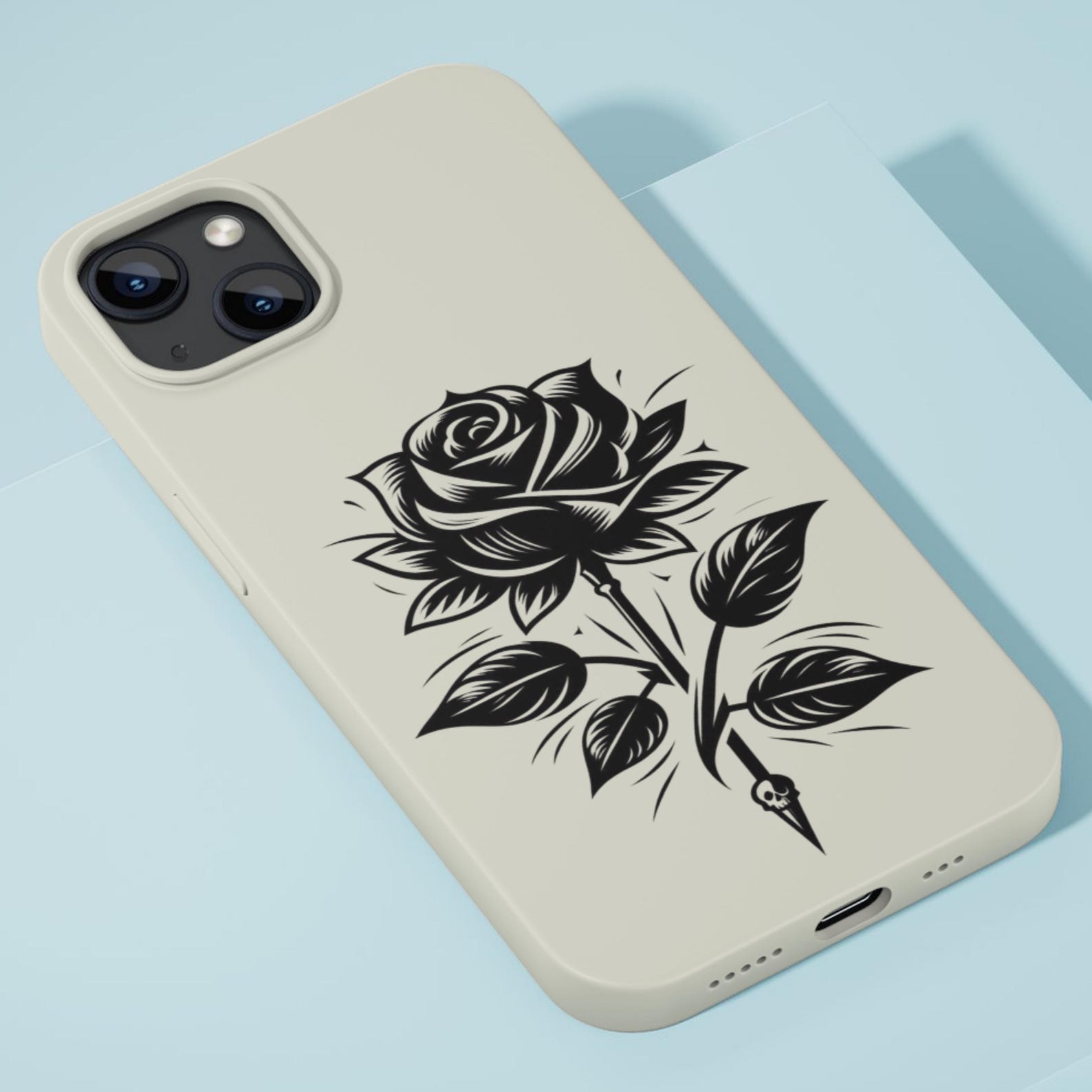 Skull Rose SVG - Gothic Rose Skull Cut File - Floral Skeleton Flower ...