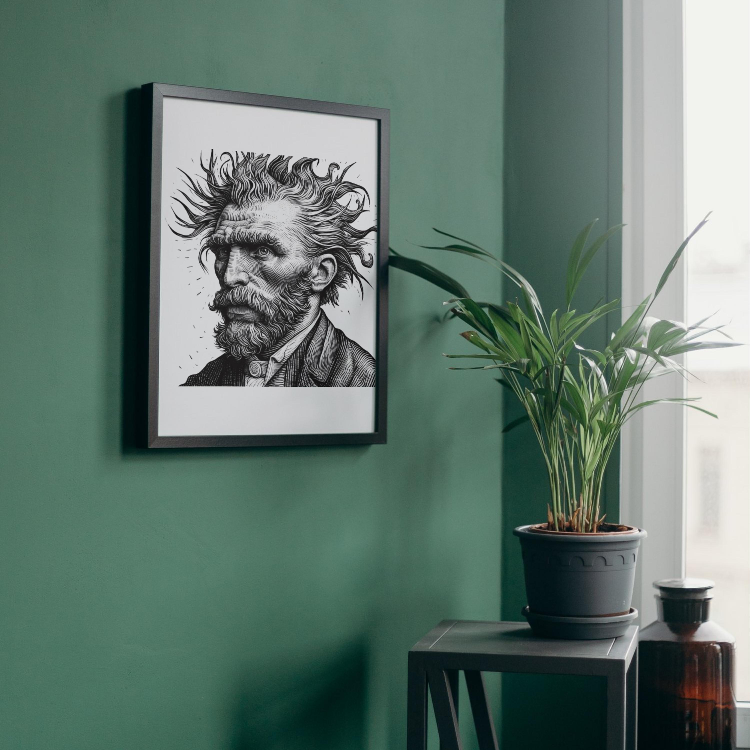 Vincent Van Gogh Svg - Van Gogh Detailed Drawing Svg - Van Gogh Starry ...