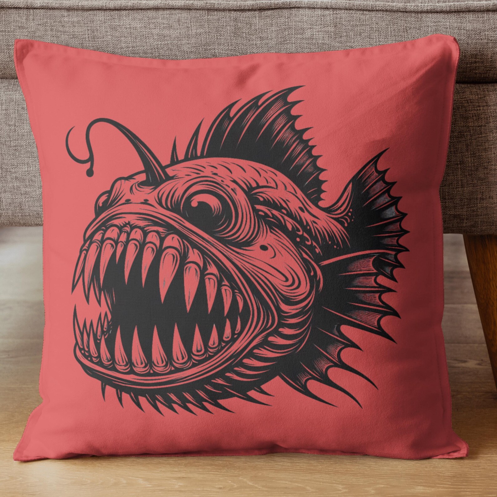 Fierce Anglerfish SVG, Png - Deep Sea Monster Clipart - Horror ...
