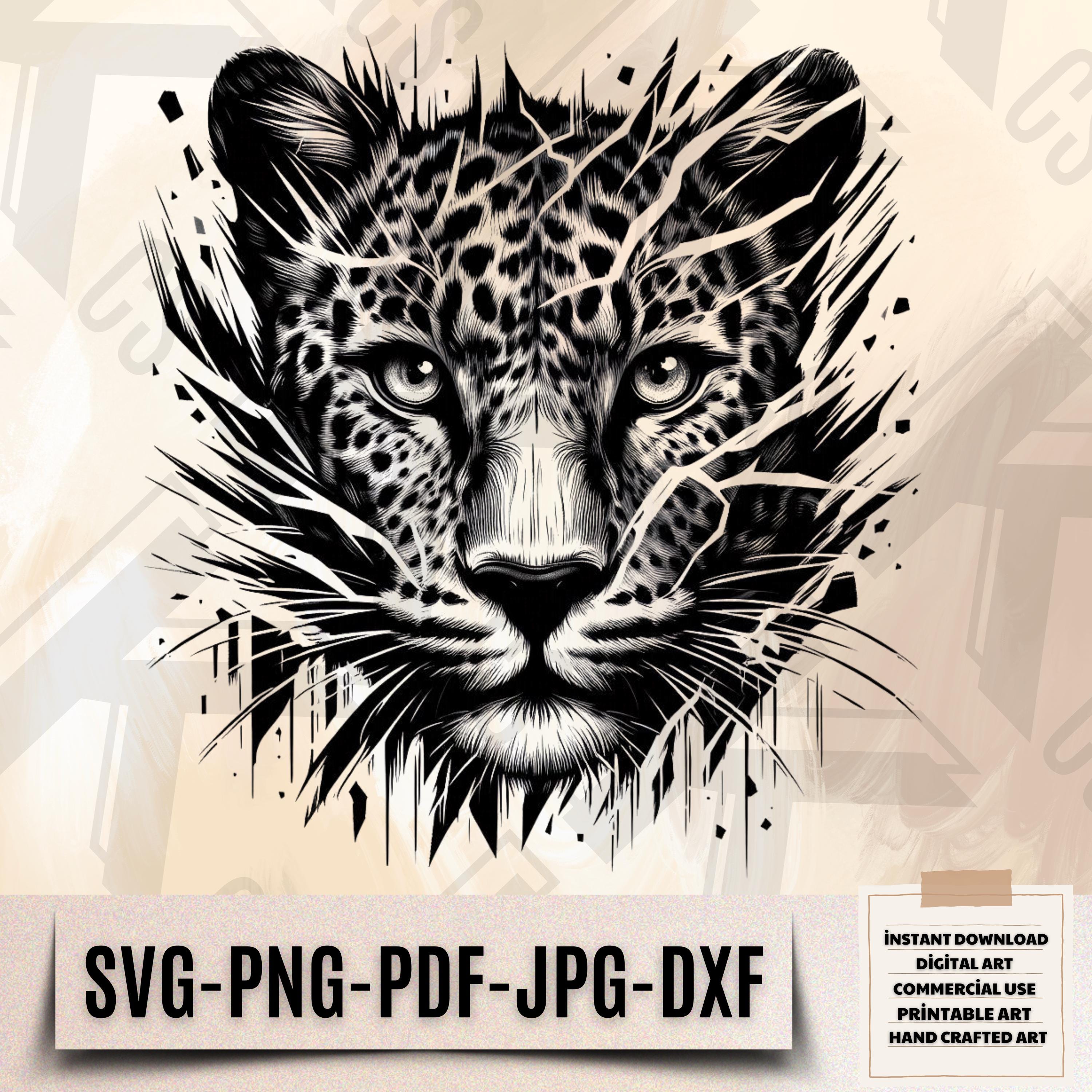 Leopard Head SVG - Safari Animal Cut File - Wild Cheetah Clipart ...