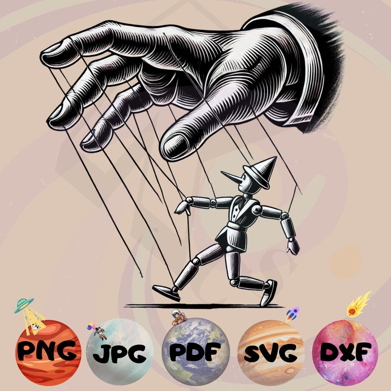 A Huge Hand Controls the Puppet Svg Puppet Print Svg Puppet Master Png ...