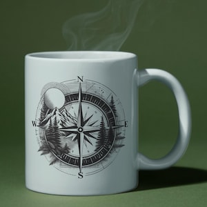 Compass Mountain SVG- Adventure Compass PNG - Nature Explorer Clipart ...