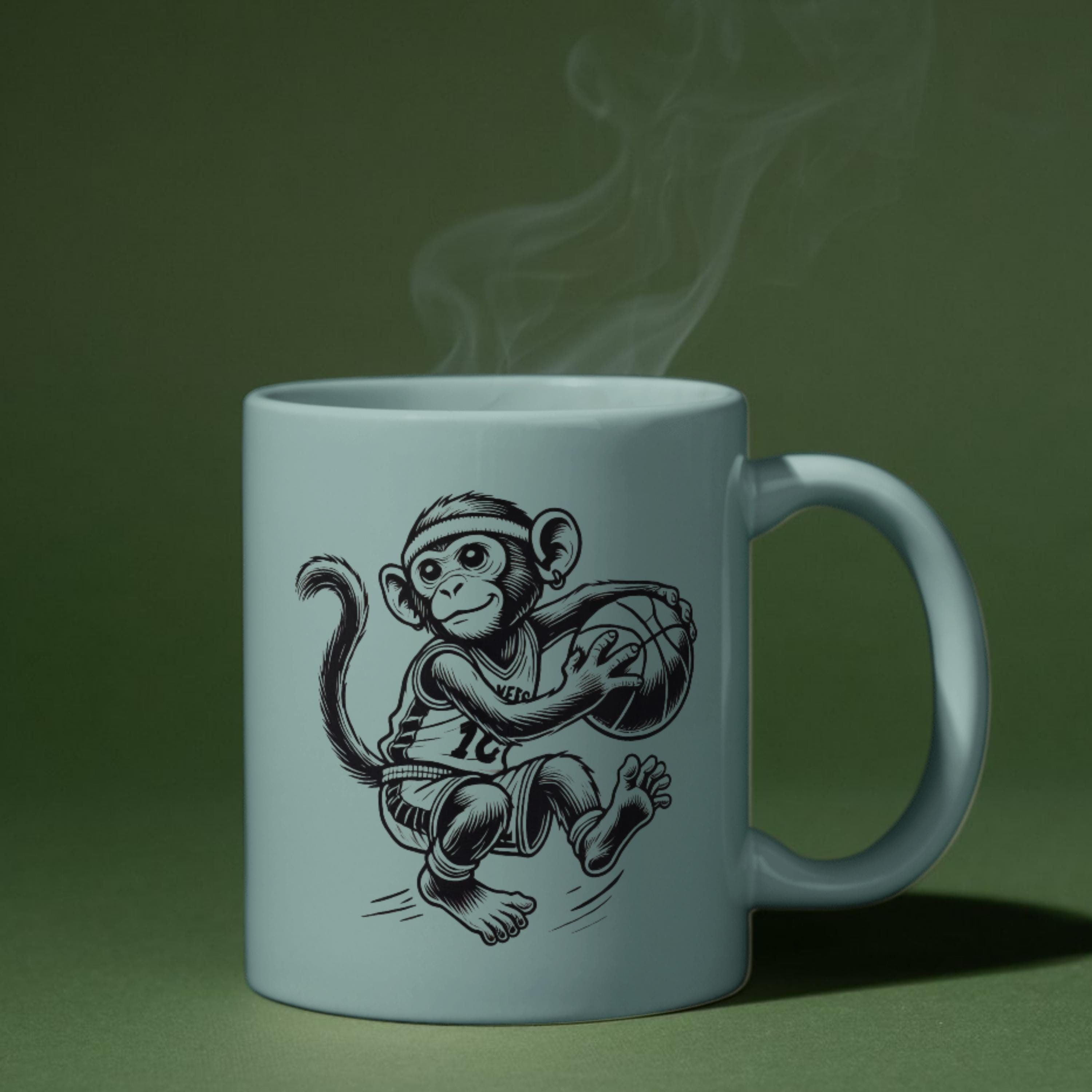 Basketball Monkey Svg - Sporty Monkey Digital Art - Monkey Clipart Png ...
