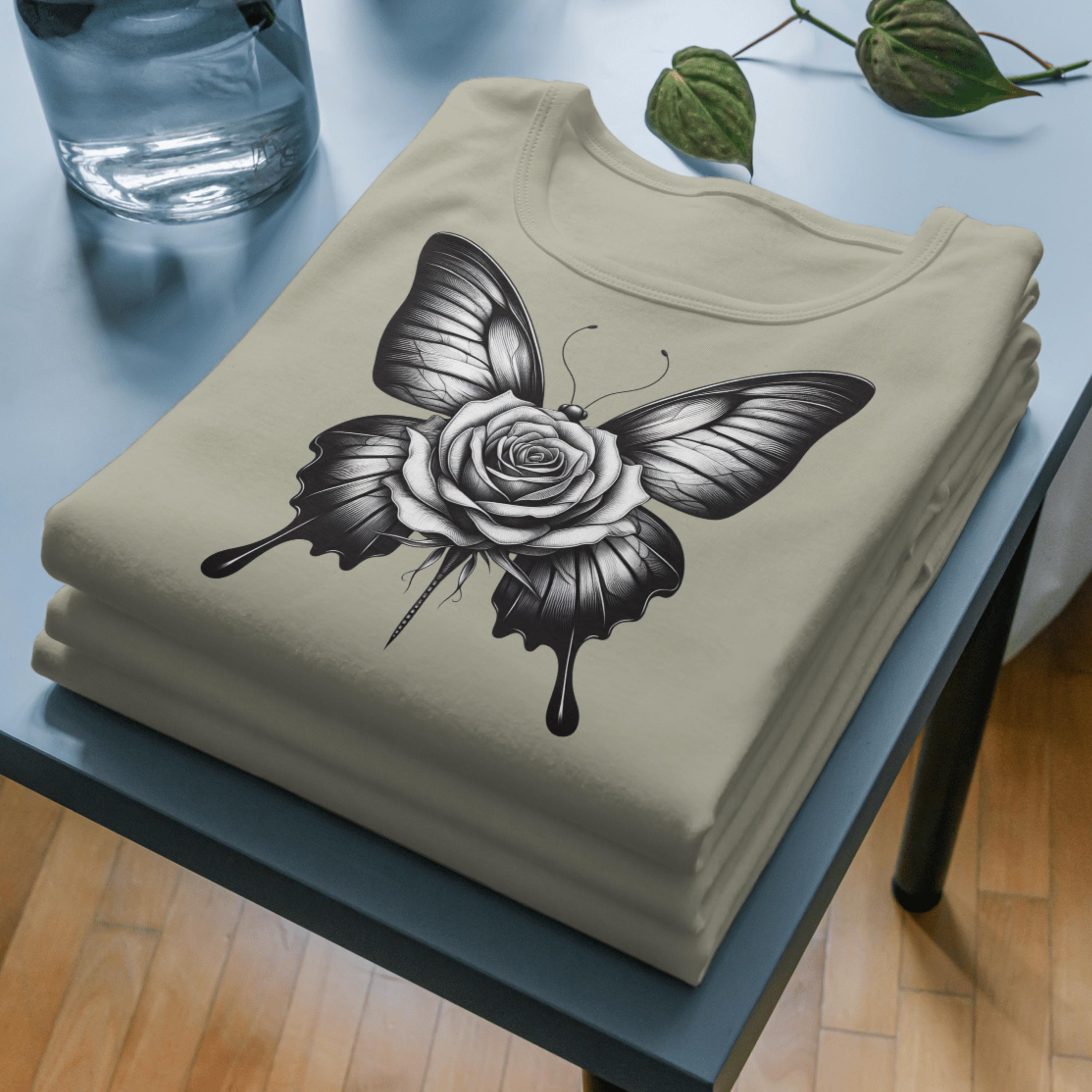 Rose Butterfly SVG - Floral Butterfly Clipart - Elegant Flower Wings ...
