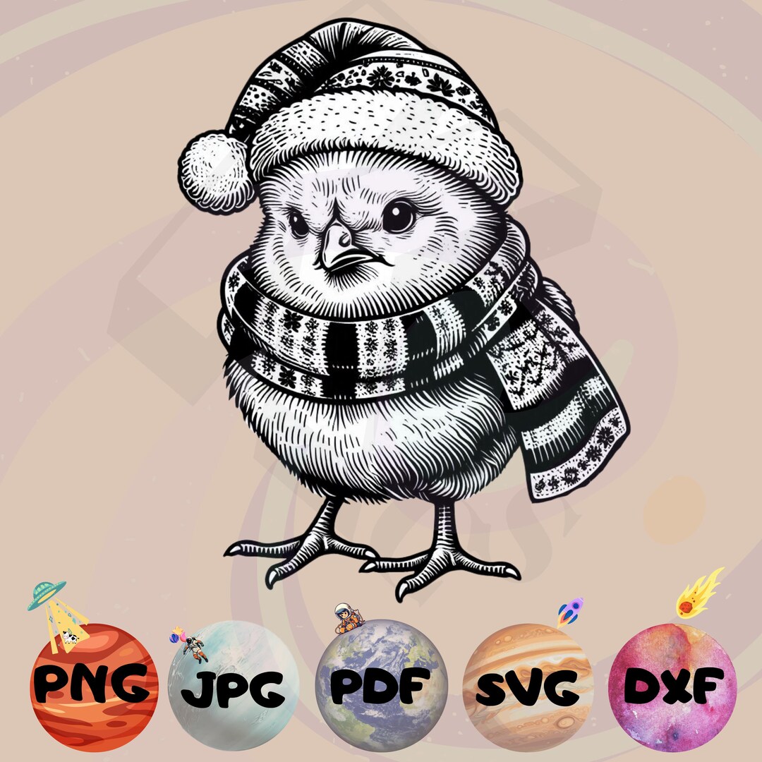 Chick Art Svg, Cute Chick Png, Chick Digital Image Png, Christmas Chick ...