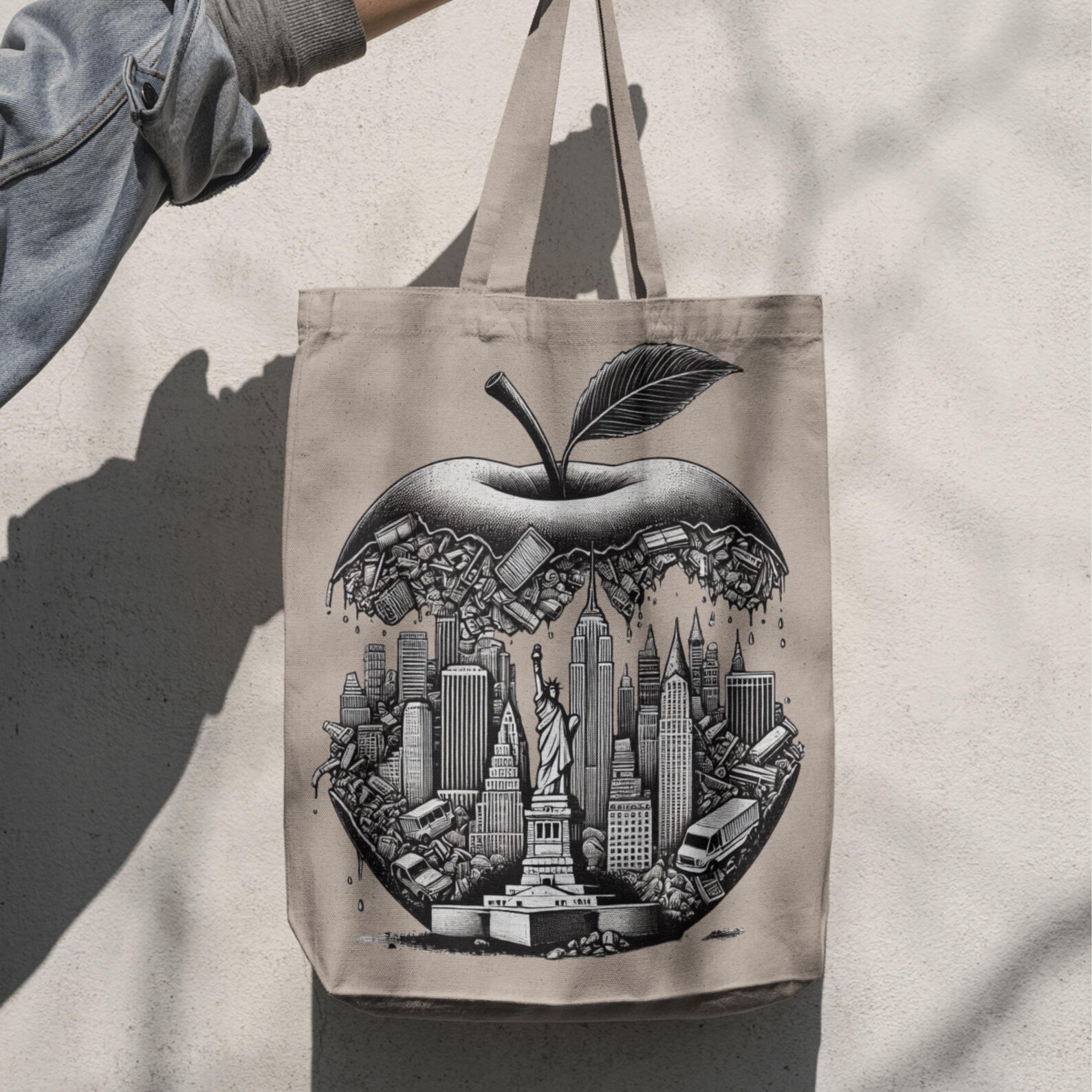 New York Apple City Svg - Statue of Liberty Png - Ruined Skyline Art ...