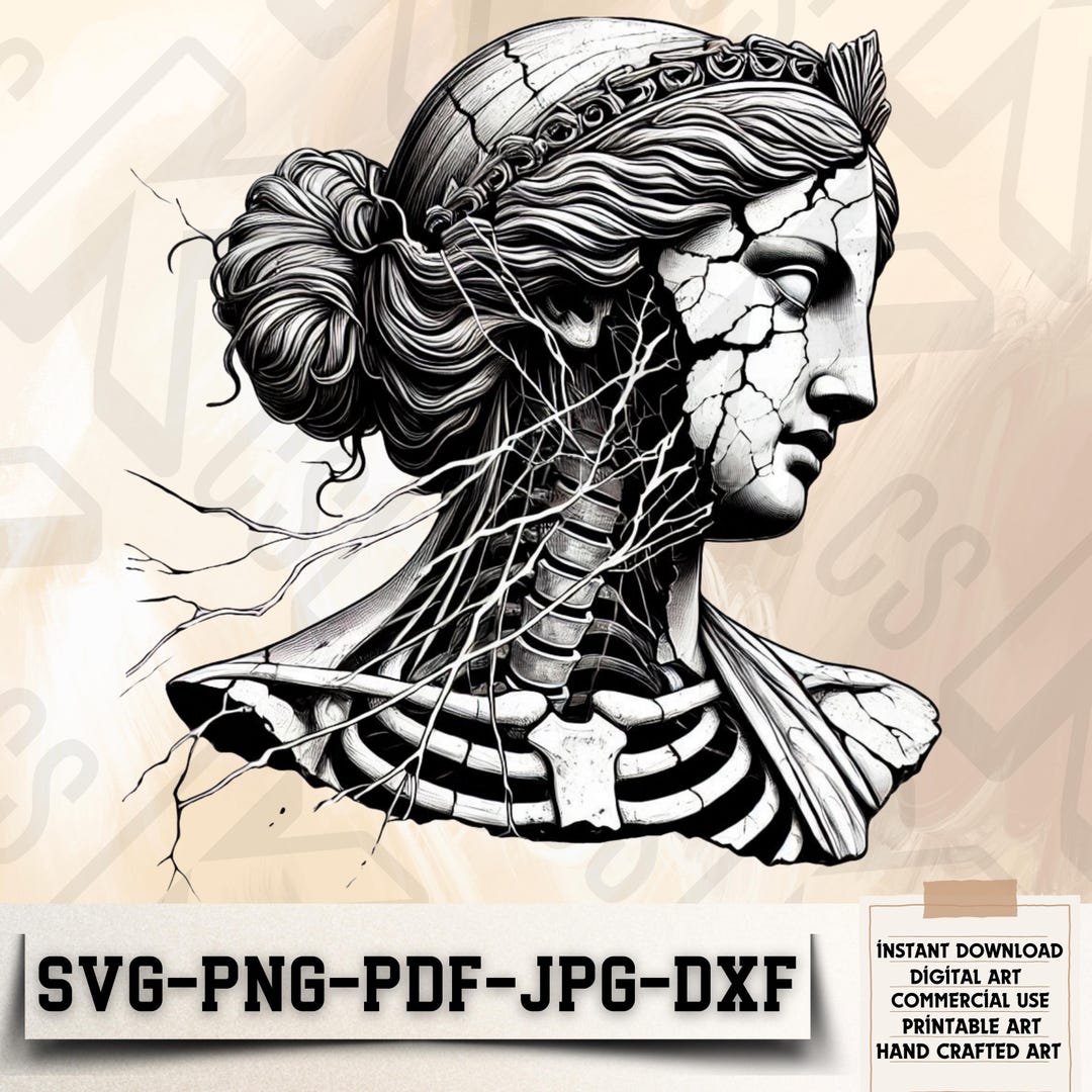 Aphrodite Skull SVG - Greek Goddess PNG - Mythology Digital Art ...