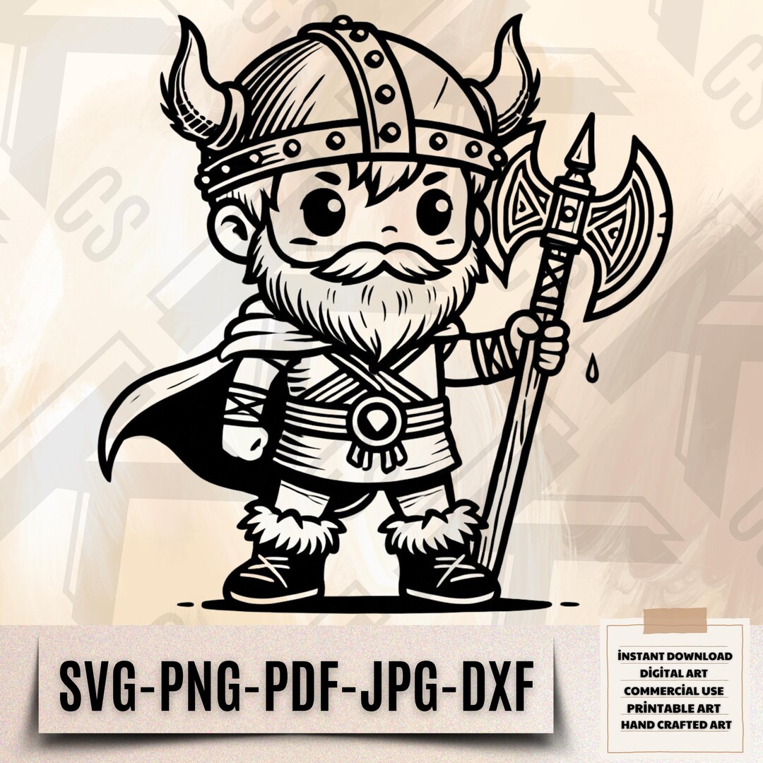 Adorable Viking Baby Svg - Chibi Norse Warrior Png - Viking Clipart ...