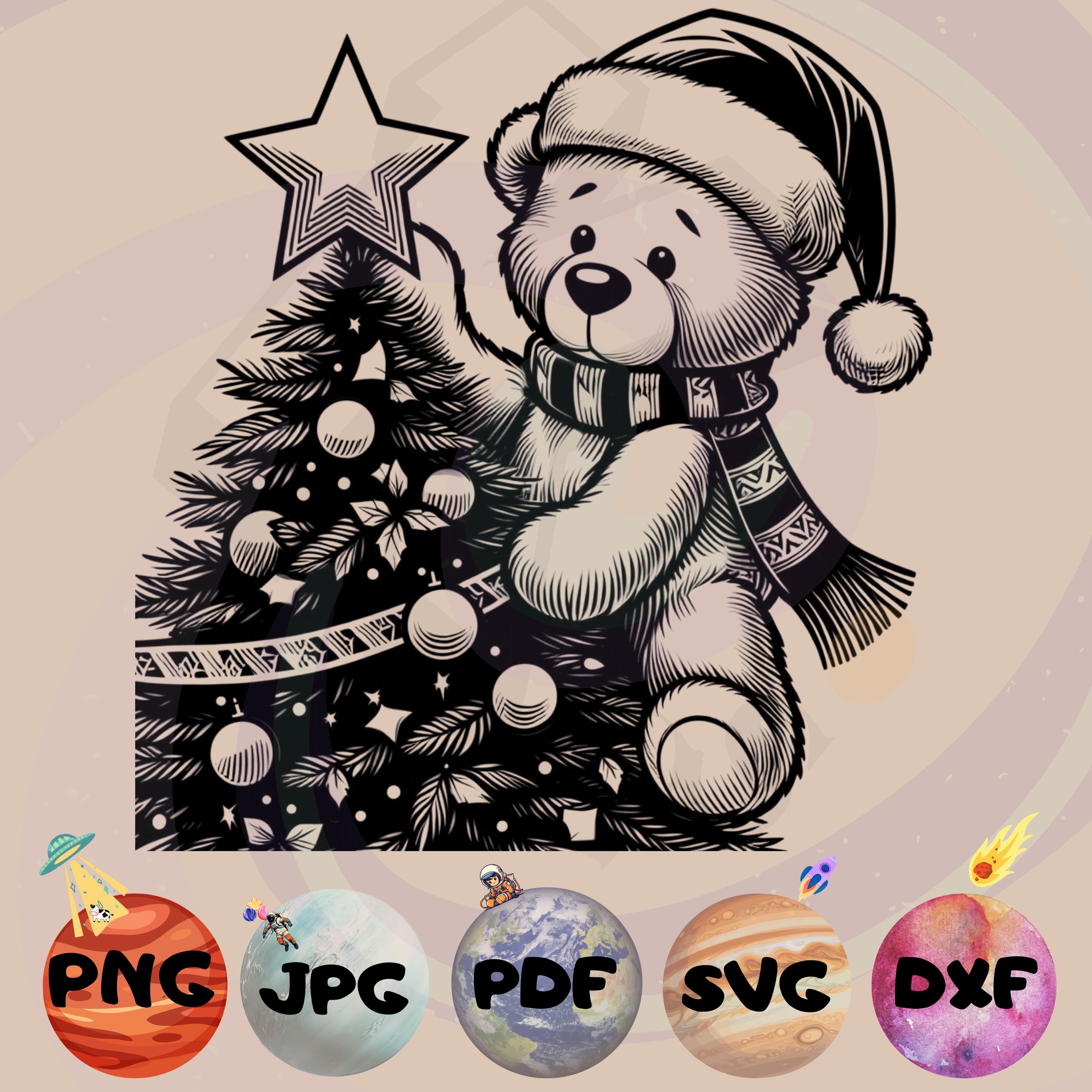 Cute Teddy Bear, Christmas Tree Pdf, Tedyy Bear Christmas Svg ...