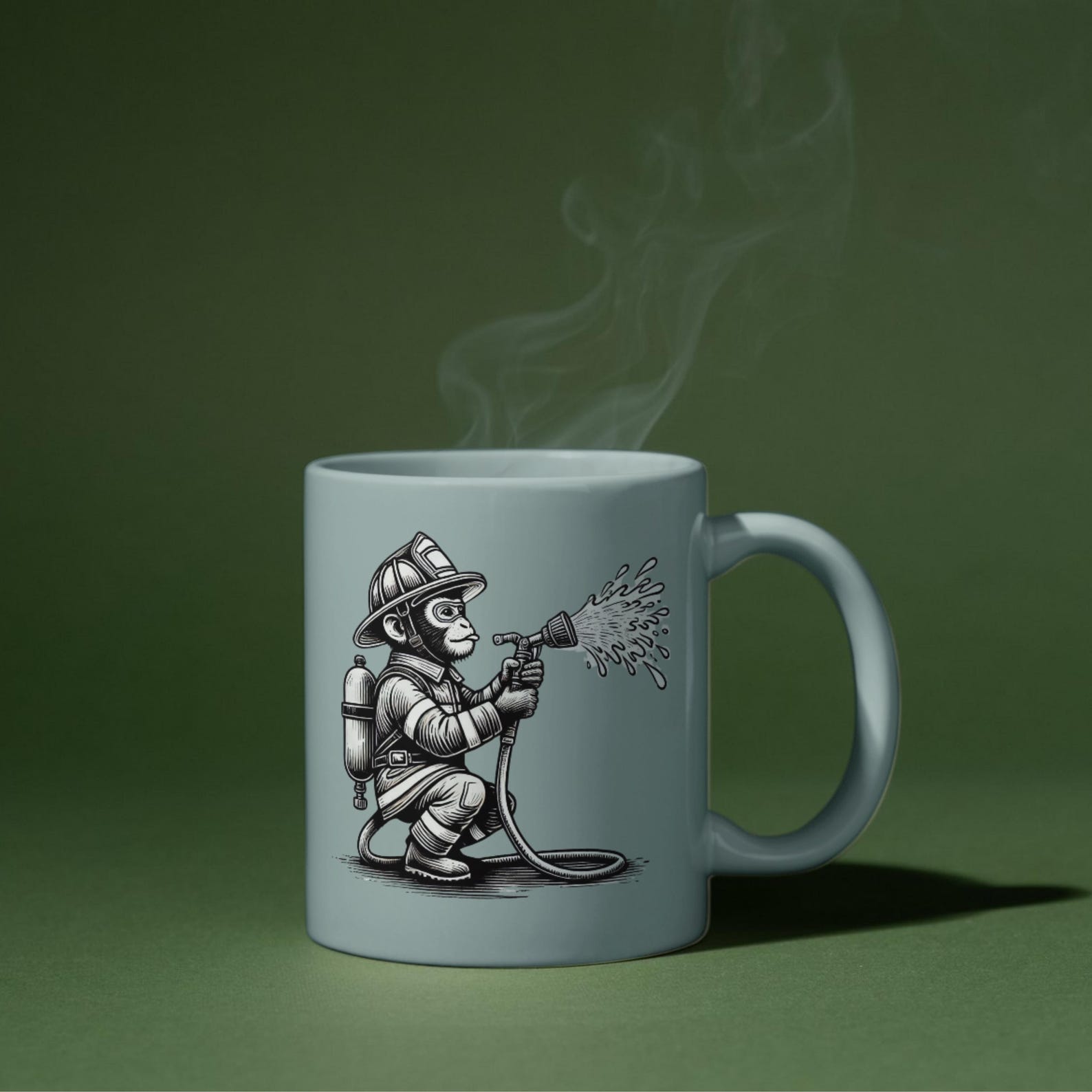 Firefighter Monkey Svg - Brave Fireman Png - Funny Firefighter Clipart ...