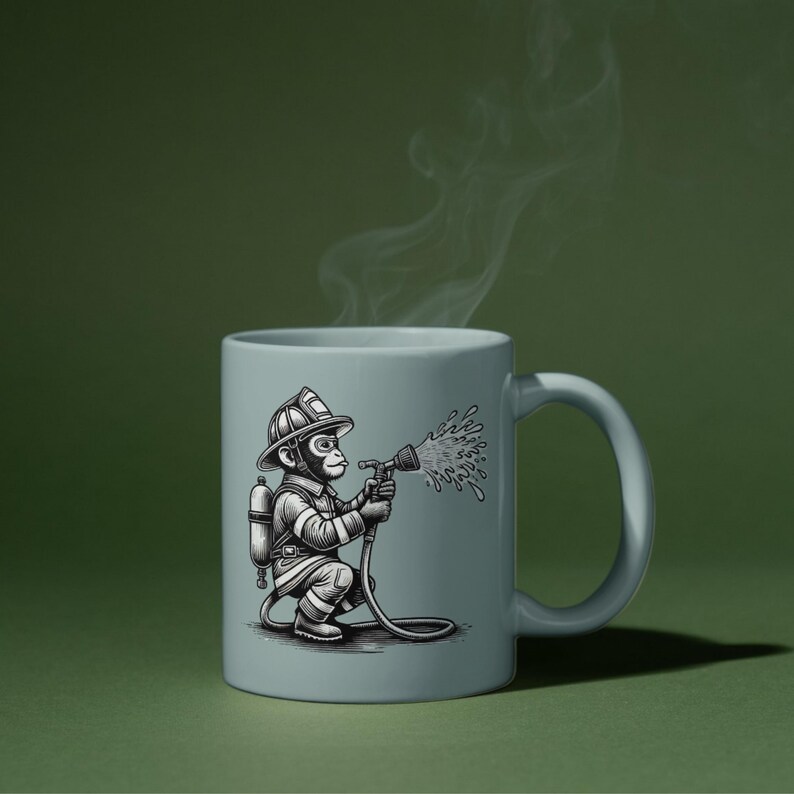 Firefighter Monkey Svg - Brave Fireman Png - Funny Firefighter Clipart ...