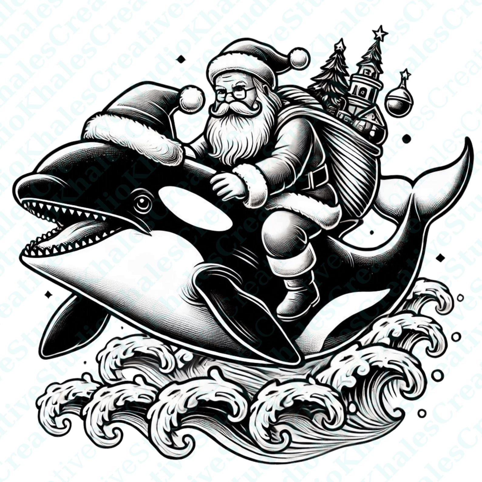 Orka Svg, Santa Png, Santa Face Pdf, Santa's Gift, Christmas Killer ...