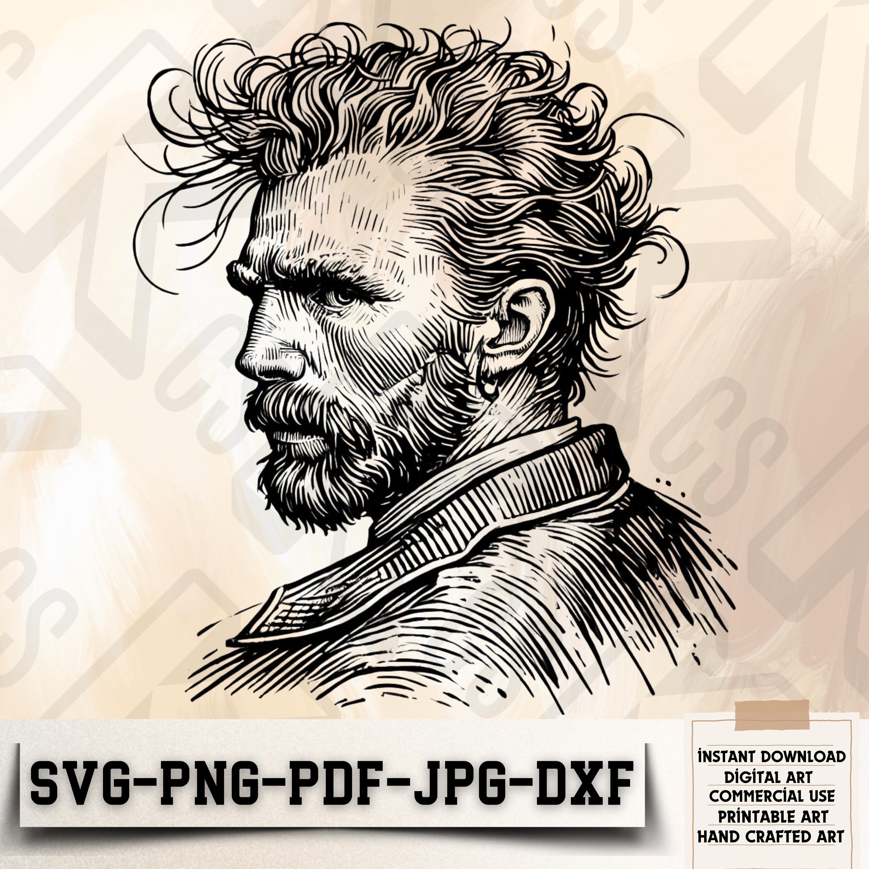 Vincent Van Gogh Svg - Van Gogh Style Portrait Svg - Starry Nıght Art ...