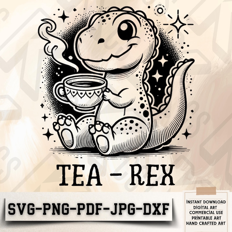 Tea Rex - Etsy