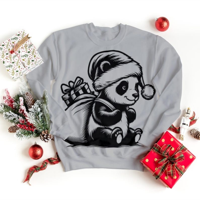 Panda Svg, Cute Panda Png, Santa Claus Pdf, Christmas Tree Decorations ...