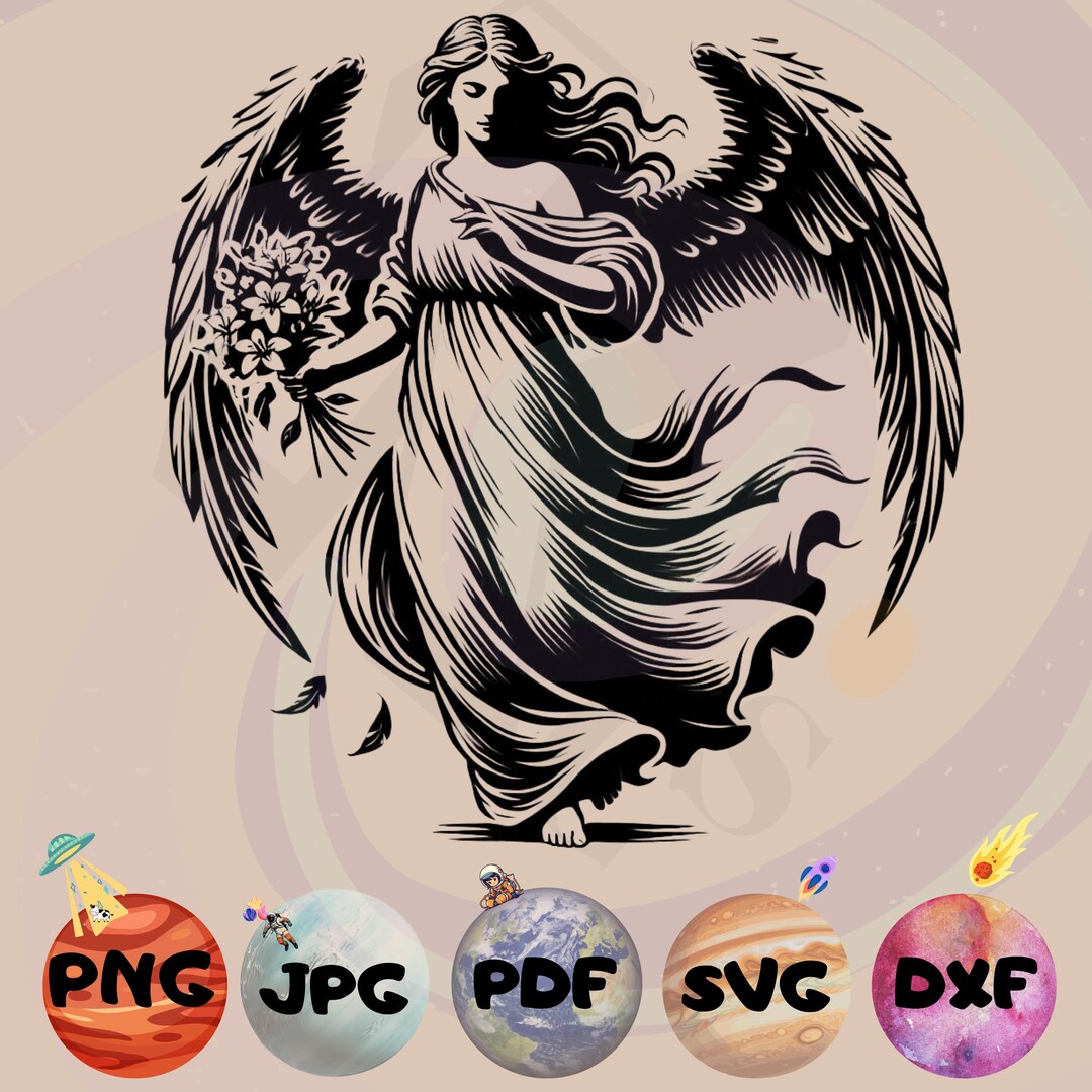 Woman Angel Svg & Png Angel SVG Heaven SVG Archangel SVG Angel Lover ...