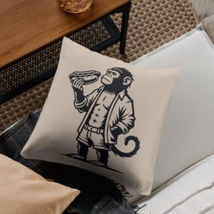 Monkey Eating A Hot Dog Svg& Png - Cool Monkey Svg - Funny Animal Art ...
