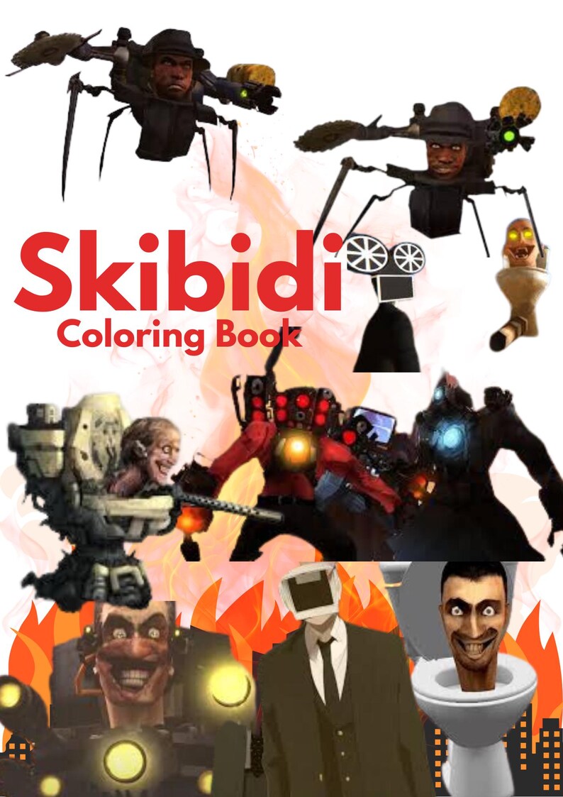 Skibidi Coloring Book - Etsy