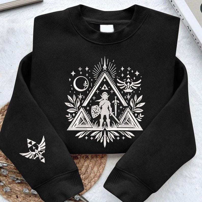 Embroidered Legend of Zelda Sweatshirt and Hoodie, Breath of the Wild ...