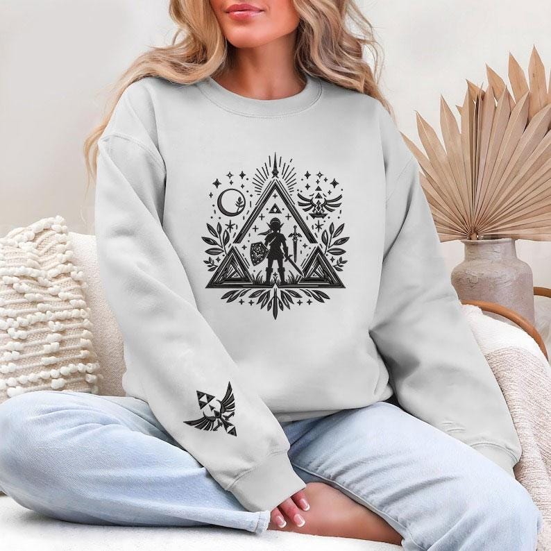 Embroidered Legend of Zelda Sweatshirt and Hoodie, Breath of the Wild ...