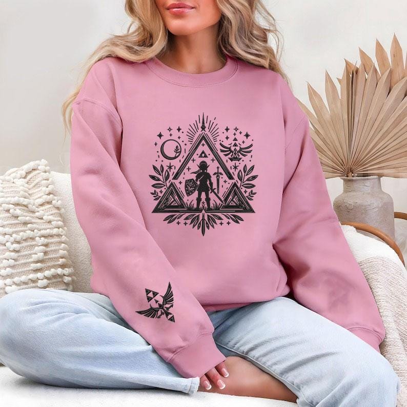 Embroidered Legend of Zelda Sweatshirt and Hoodie, Breath of the Wild ...