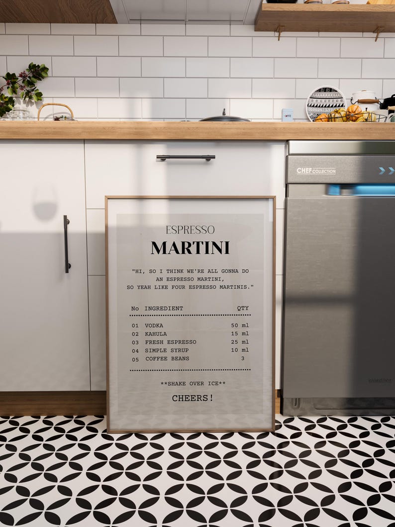 Espresso Martini Print, Martini Print, Trendy Retro Bar Cart Decor ...