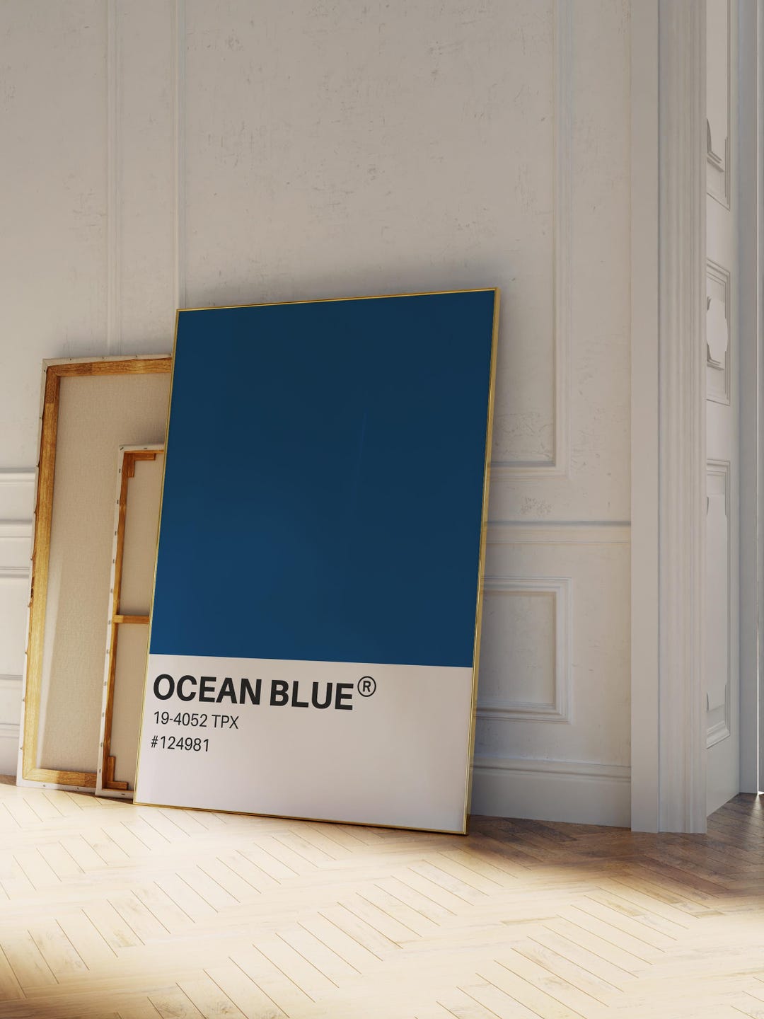 Pantone Ocean Blue Poster, Color Print, Pantone Color, Blue Decor ...