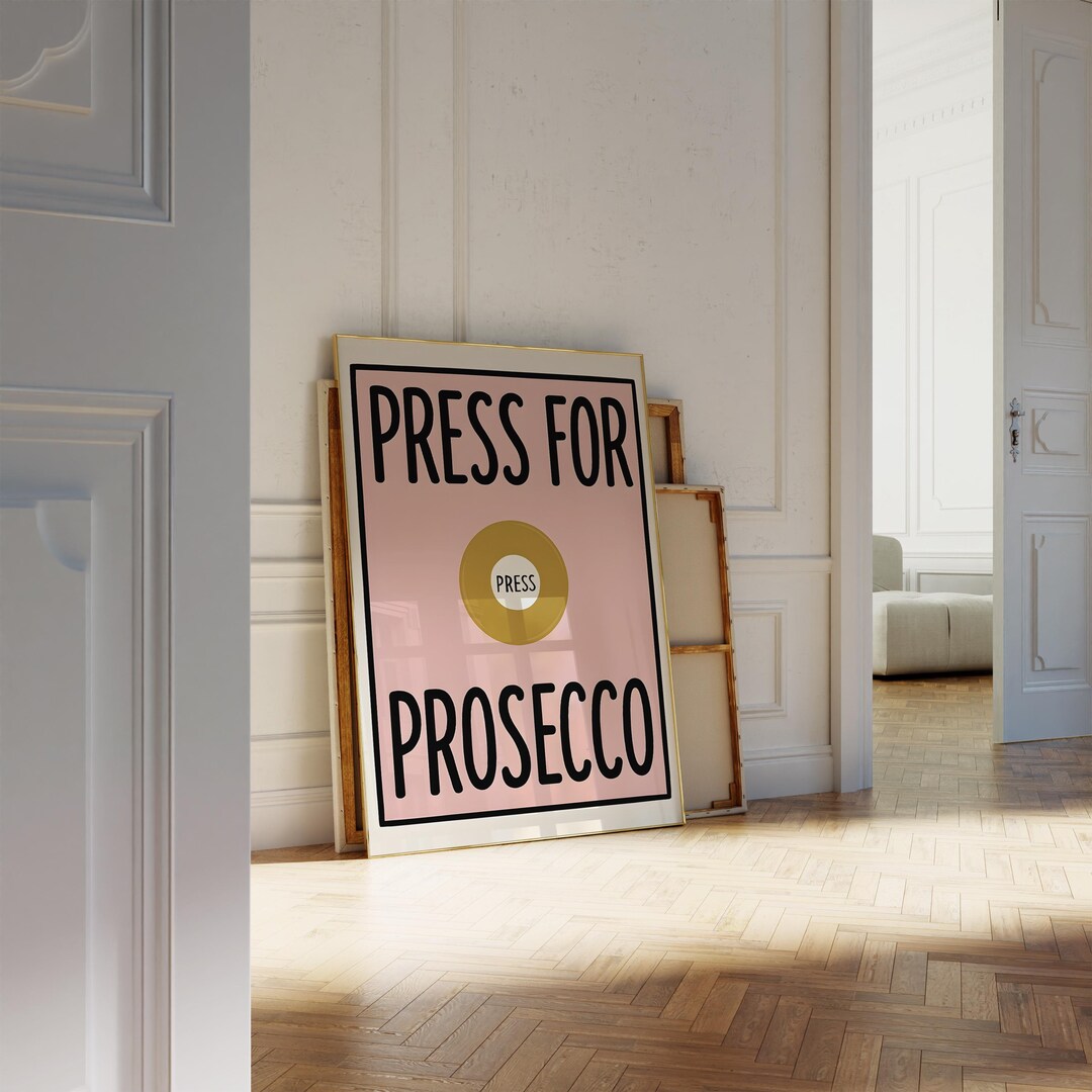 Prosecco Poster, Prosecco Print Art, Bar Cart Decor Wine Wall Art ...