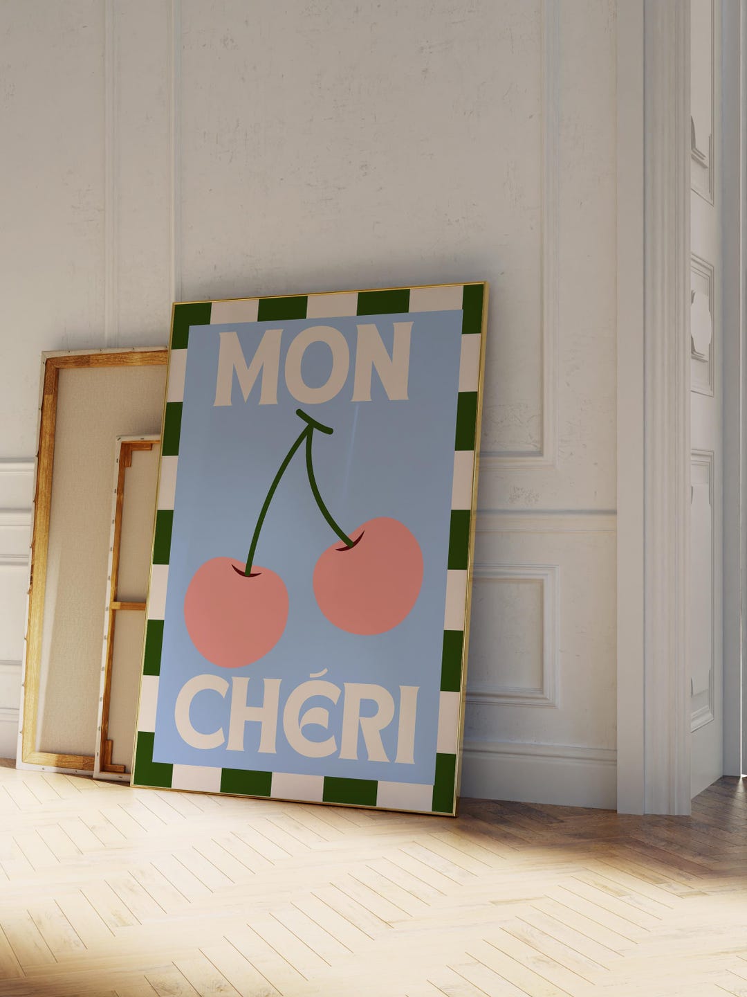 Mon Cheri Poster, Trendy Wall Art Poster, Kitchen Art Print, Retro Wall ...