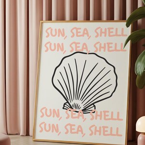 Seashell Print, Beachy Room Decor, Ocean Poster, Summer Print, Beach ...