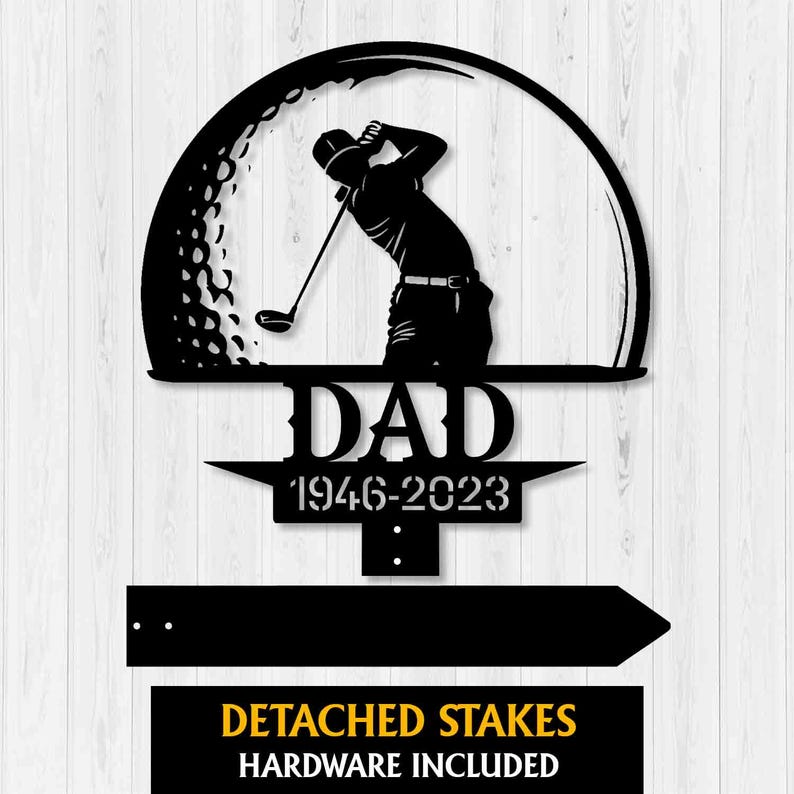 Personalized Golfing in Heaven Memorial Stake, Custom Grave Marker for ...