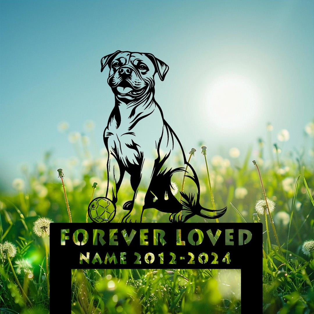 Personalized Boxer Dog Memorial Garden Stakes, Custom Playful Boxer Dog ...