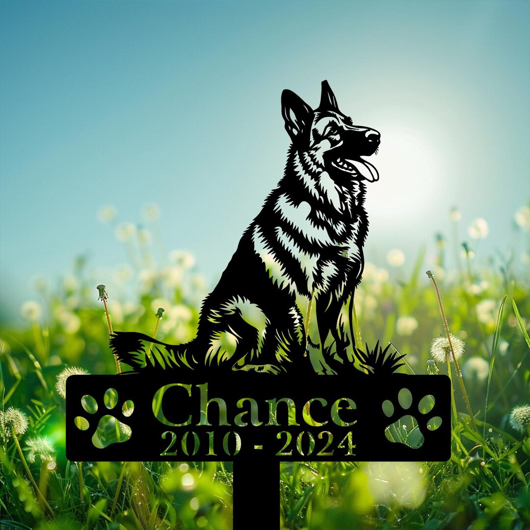 Personalized Memorial Garden Stakes, German Shepherd Grave Marker ...