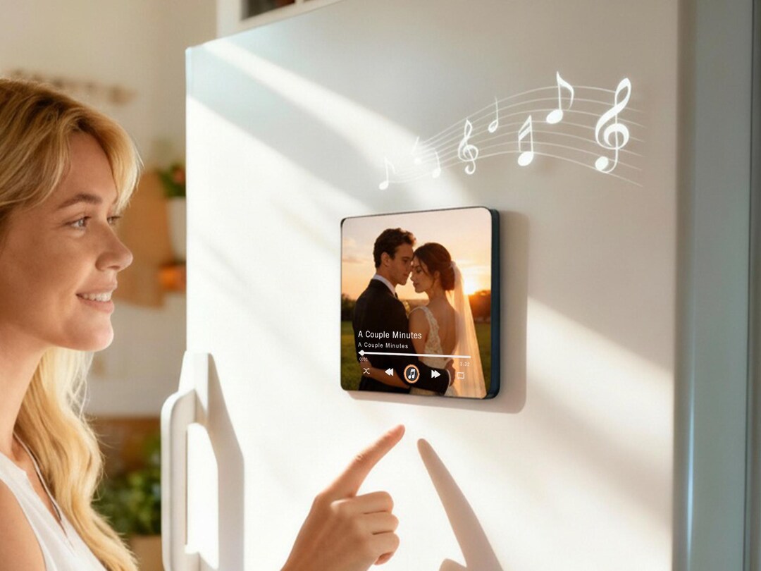 Personalized Photo & Music Fridge Magnet, Play Whole Song Music Box ...