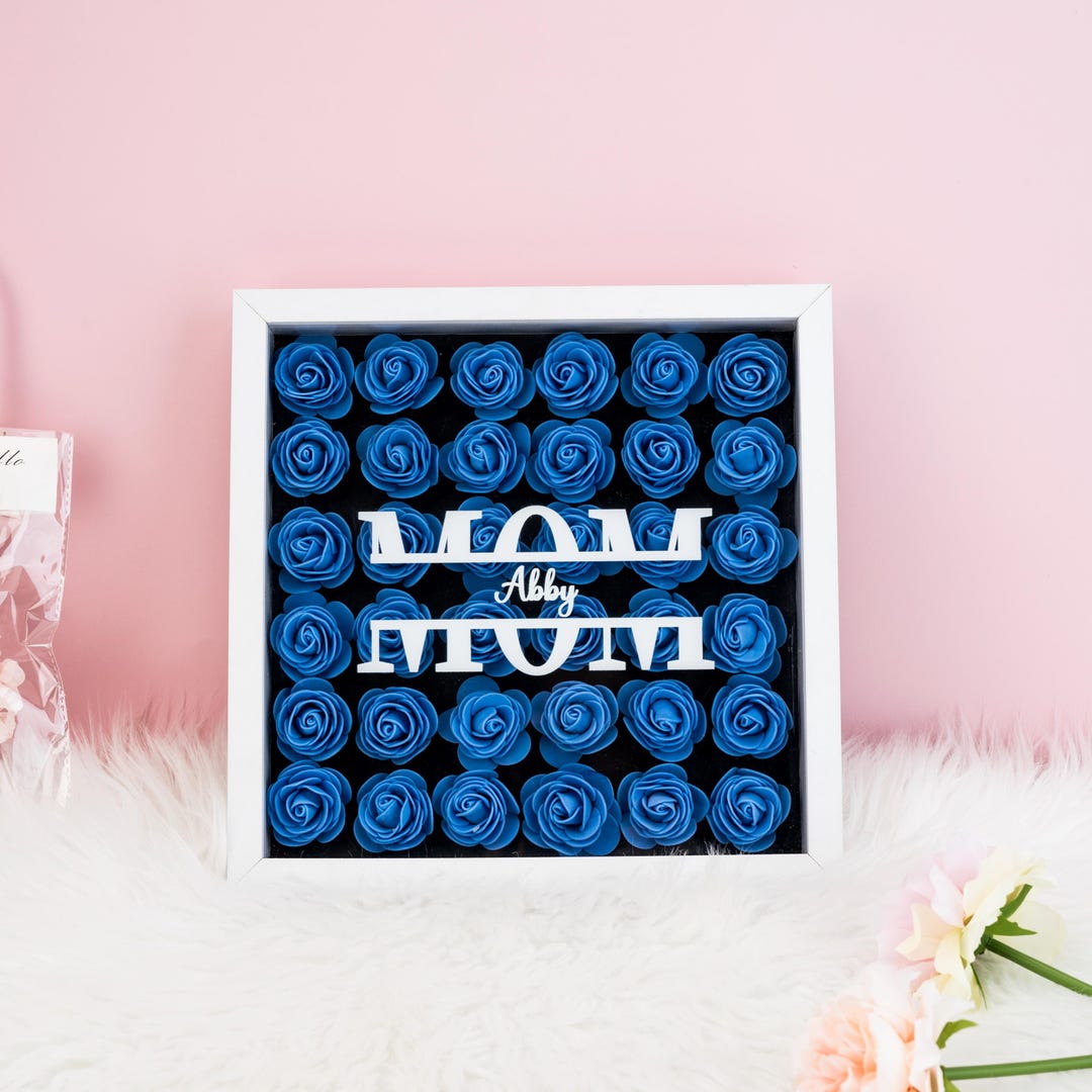 Name Shadowbox, Anniversary Gift, Heart Shaped Name Frame, Roses ...