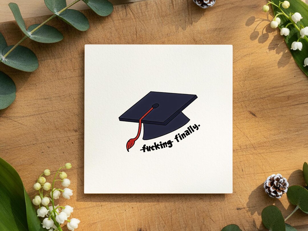 Graduation Cap Sticker With Profanity Quote, Funny Grad Gift, Laptop ...