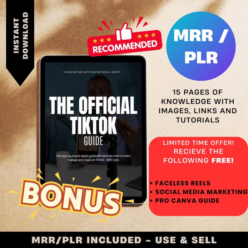 ULTIMATE Tiktok Guide Tiktok Marketing Guide Done for You MRR PLR ...