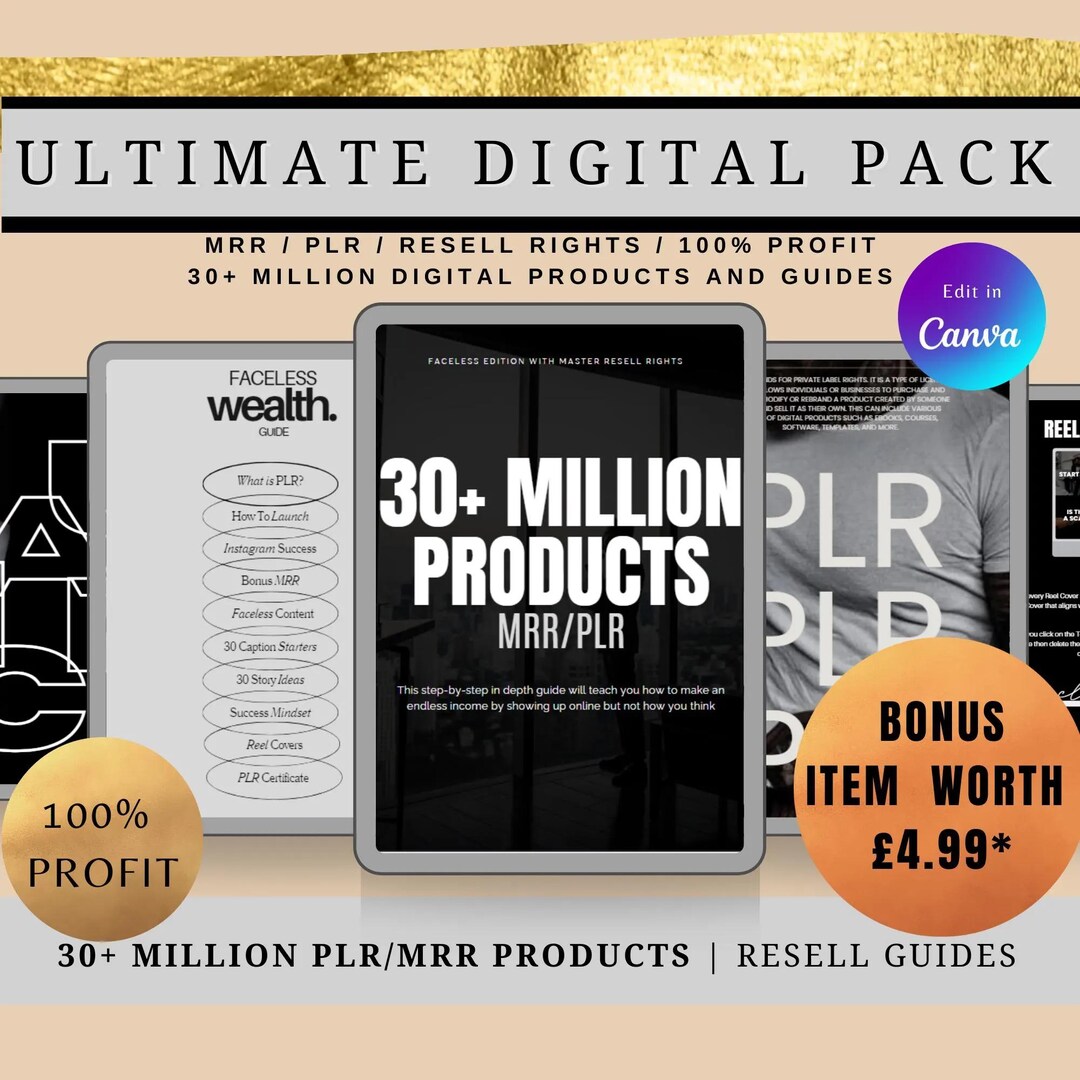 Ready to Resell Digital Product Bundle 30 MILLION Resell Rights MRR PLR ...