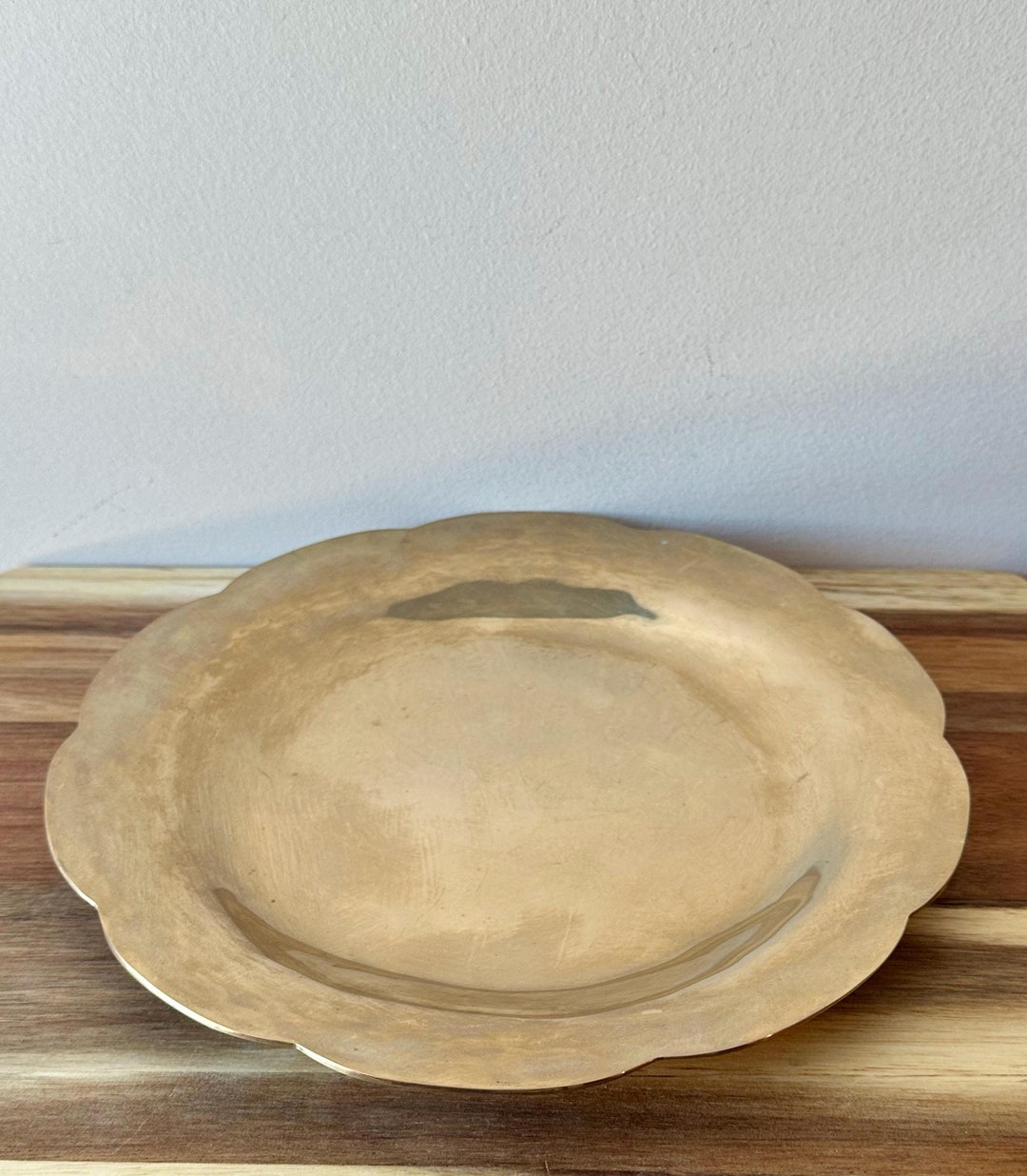 Brass Plate With Scalloped Edge Decor - Etsy