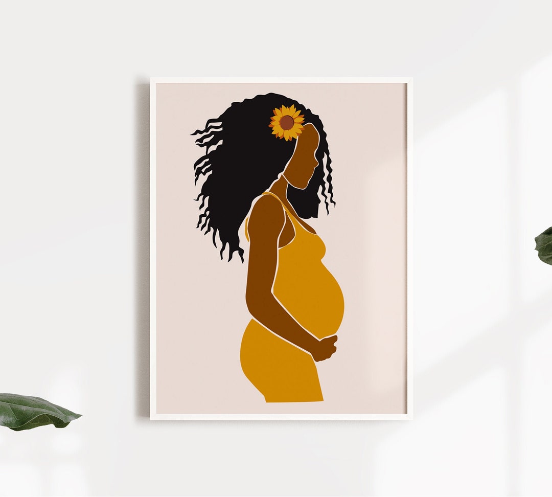 Pregnant Woman Wall Art, Pregnant Woman Print, Expecting Mother Modern ...