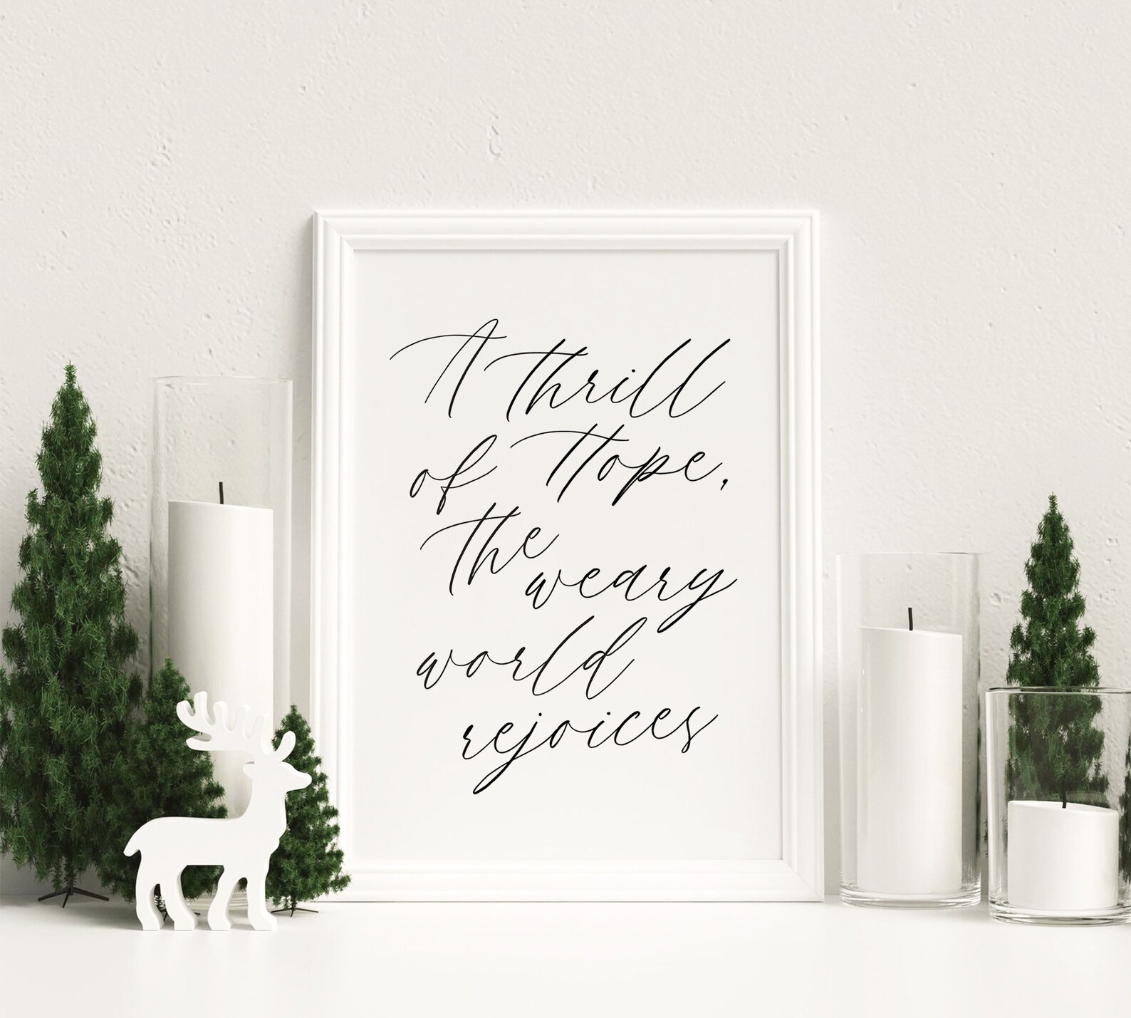 O Holy Night Print, Printable Christmas Decor, Christmas Print, Holiday ...